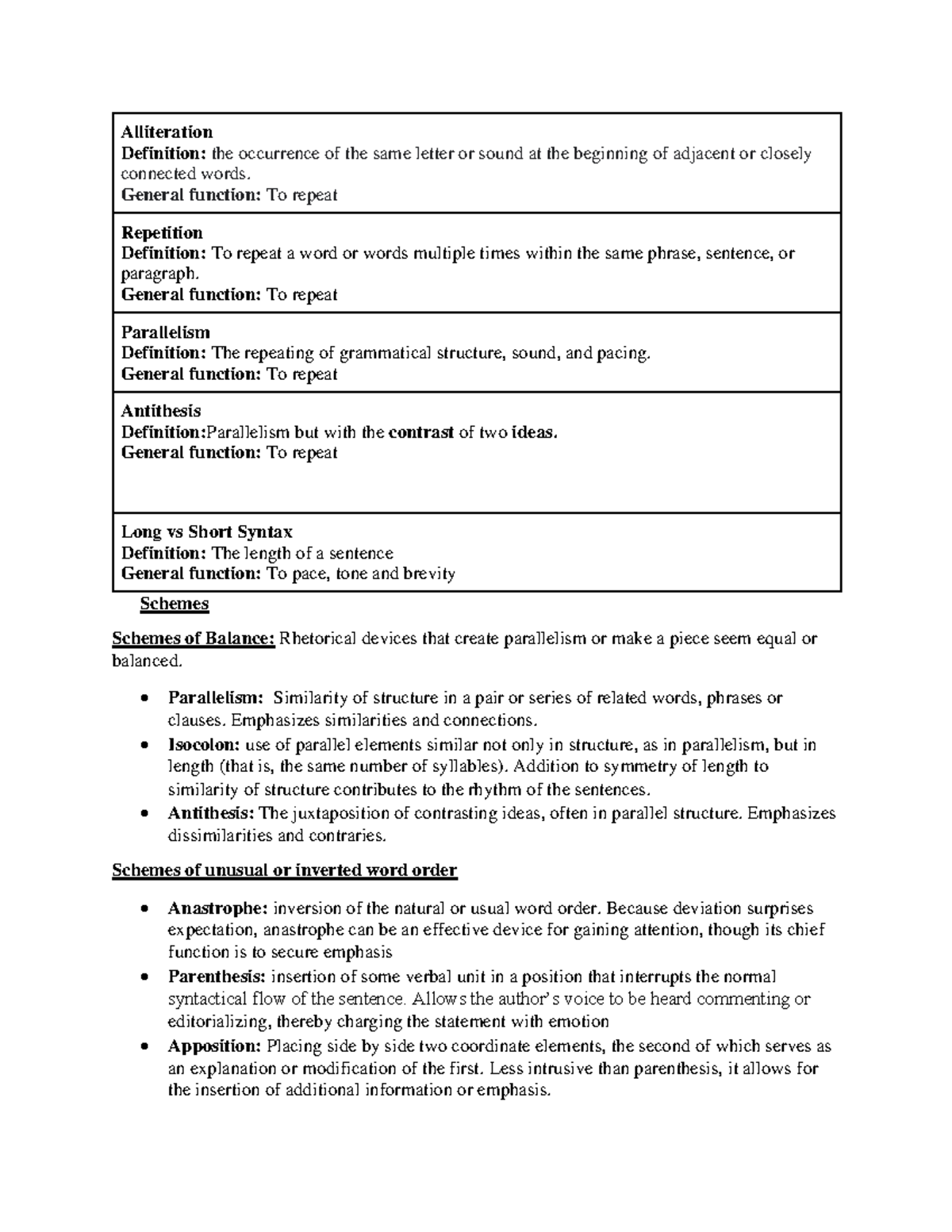 Analytical Reading and Writing: Rhetorical Definitions - Alliteration ...