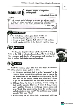 Unit 3 (Module 5) - N/A - The Child are Learners and Learning ...