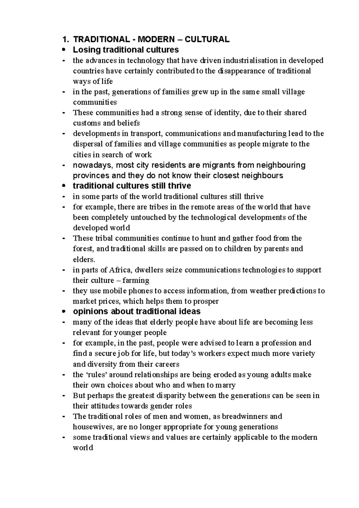 Traditional - Modern - Cultural - 1. TRADITIONAL - MODERN – CULTURAL ...