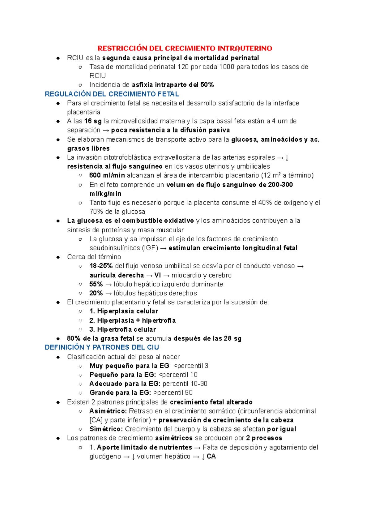 RCIU - RCIU - RESTRICCIÓN DEL CRECIMIENTO INTRAUTERINO RCIU es la ...