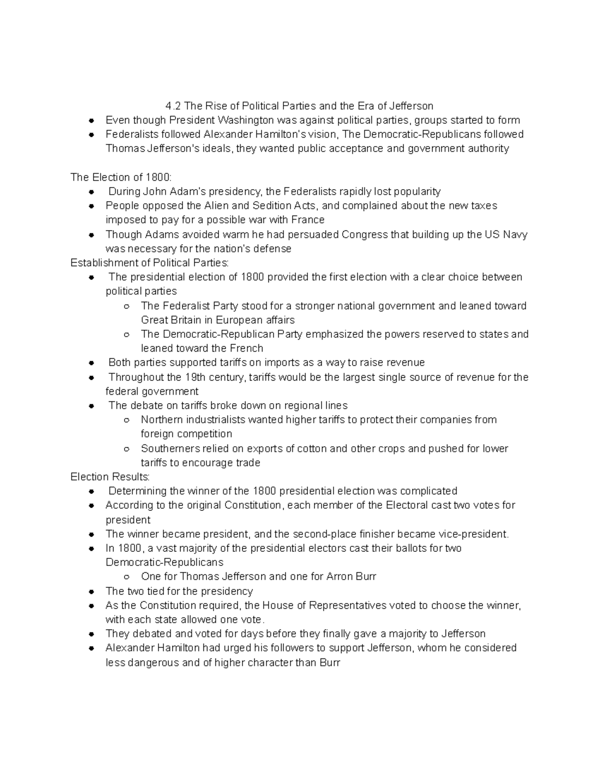 4.2 Lecture Notes - 4 The Rise of Political Parties and the Era of ...