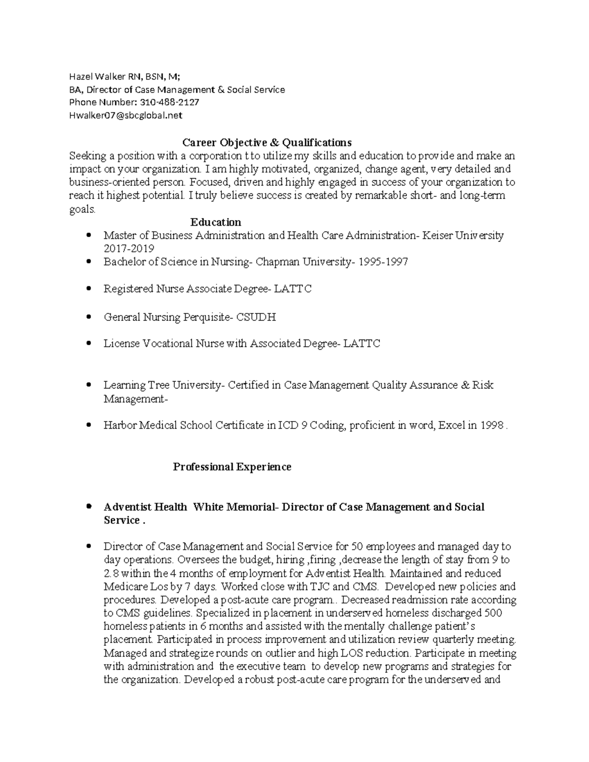 Resume 2020-3 - English Annotated Bibliography - Hazel Walker RN, BSN ...