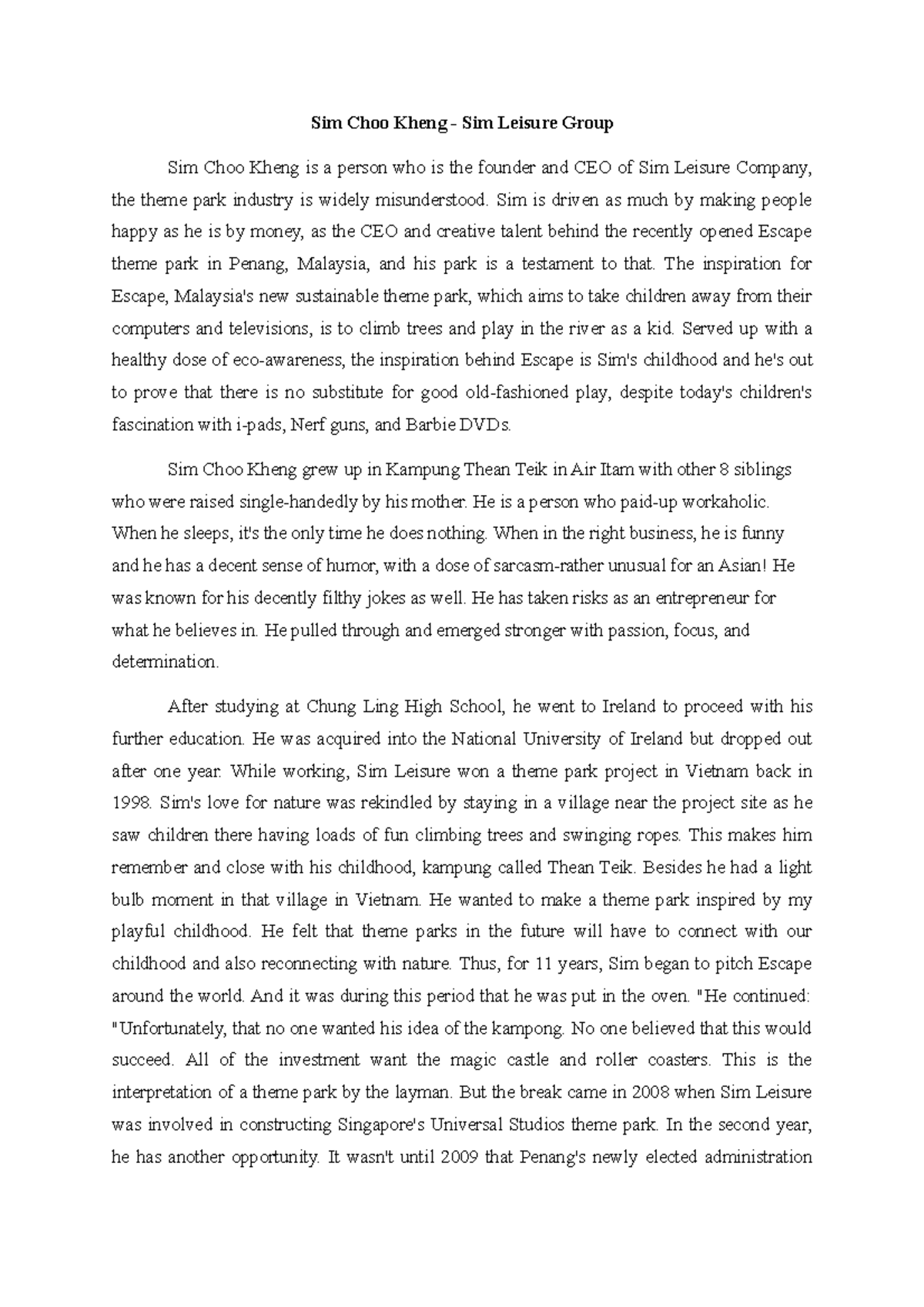 Principle Of Management Assignment(Sim Choo Kheng) (1) - Sim Choo Kheng ...