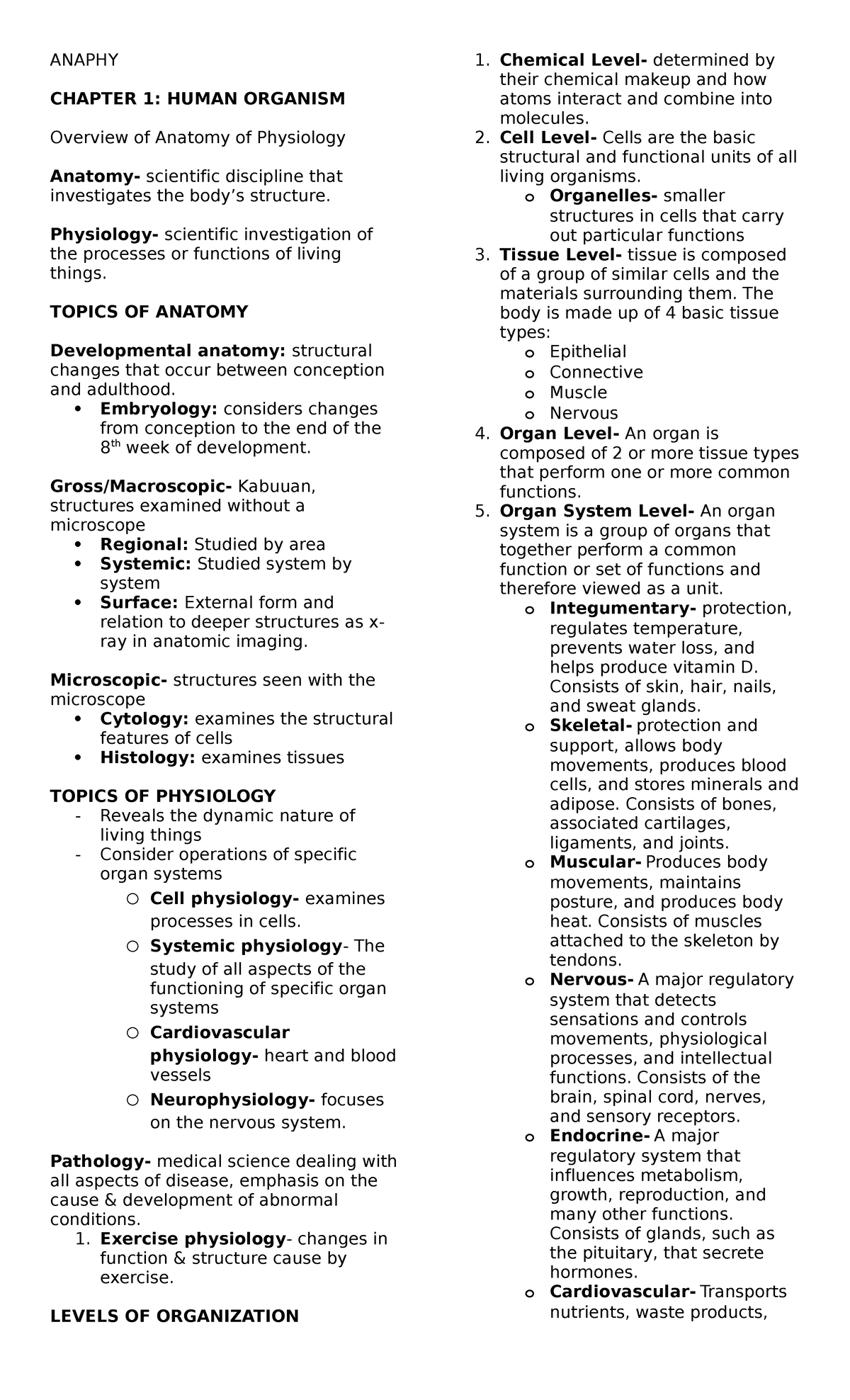 Anatomy - Physiology- scientific investigation of the processes or ...