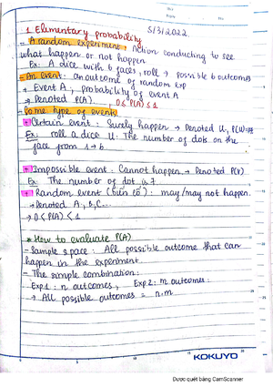 Probability Notes - *) Some notable formulas for calculating classical ...