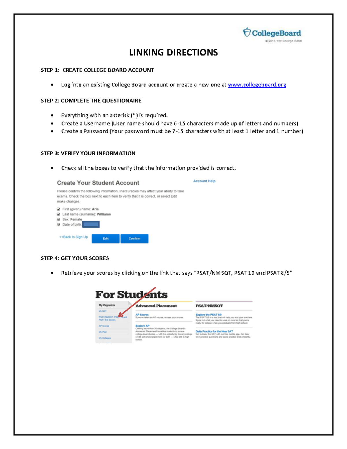 how to bla to you know - LINKING DIRECTIONS STEP 1: CREATE COLLEGE ...