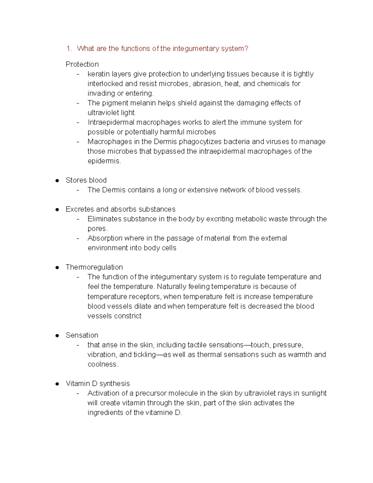 Guide question for ES wound healing and edema - What are the functions ...
