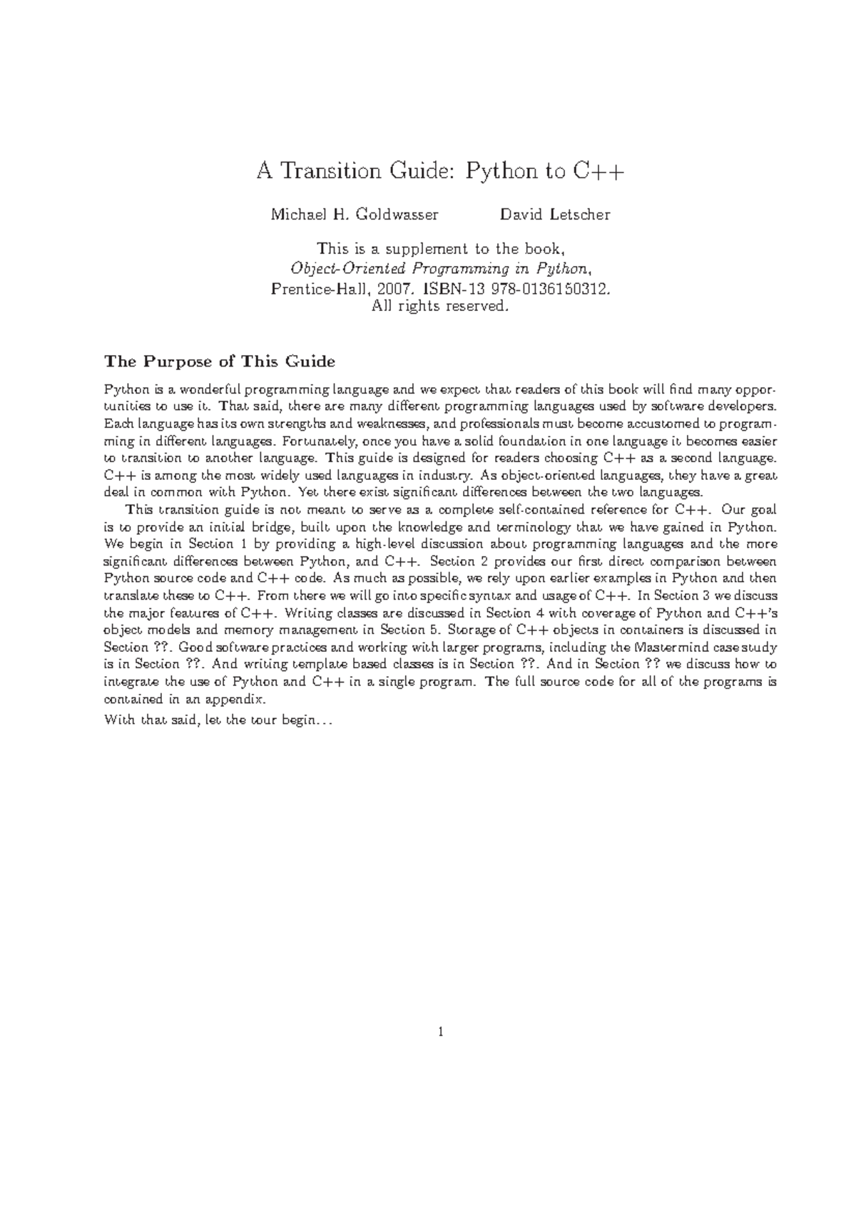 CMPG121 || Python To C++ - A Transition Guide: Python to C++ Michael H ...