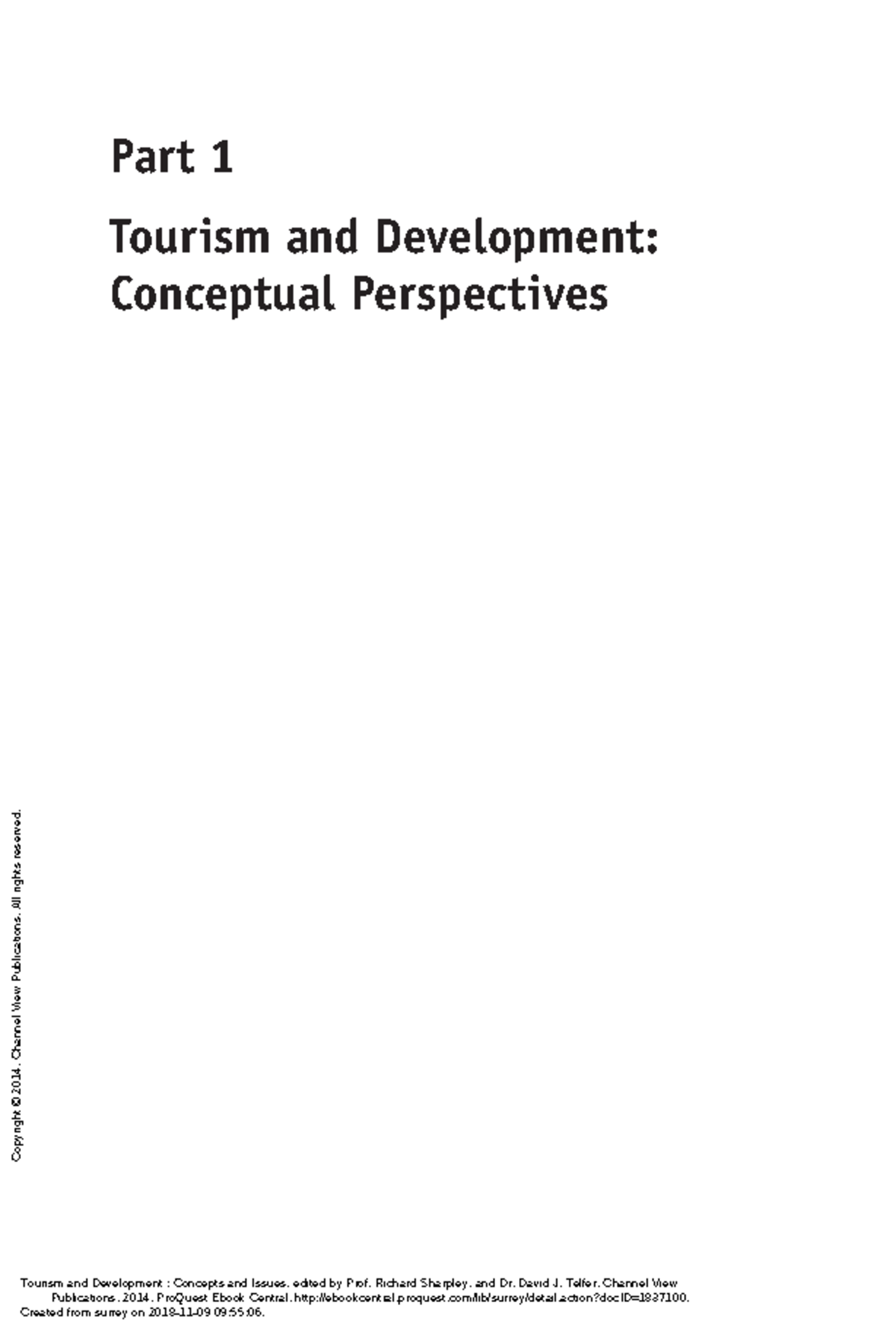 Tourism and Development Conceptual Perspectives - Part 1 Tourism and ...