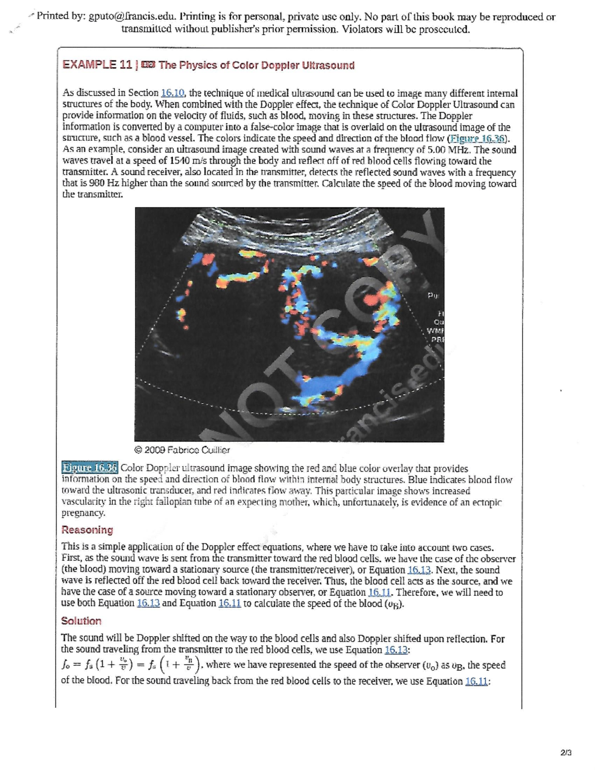Chap11-Doppler Effect-Medical Application Problem - PHYS 104 - Studocu