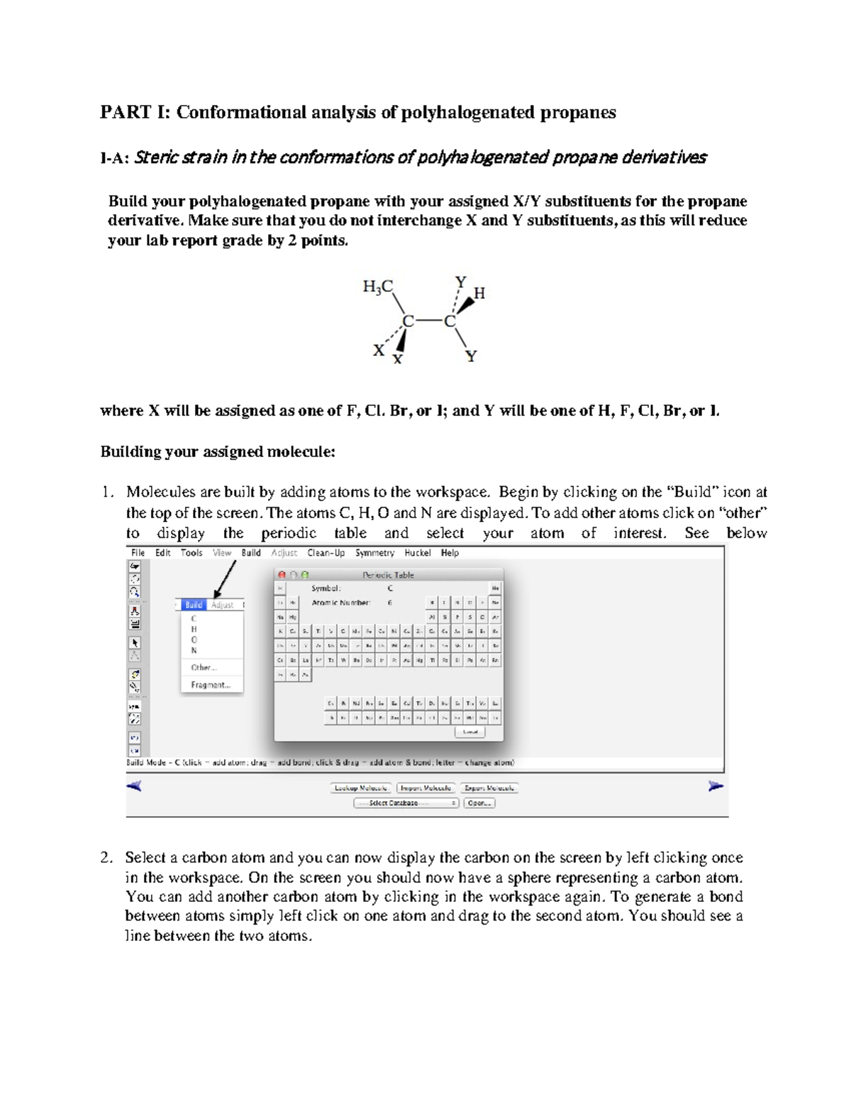 Part 1 - Computational Lab instructions - PART I: Conformational analysis of polyhalogenated ...