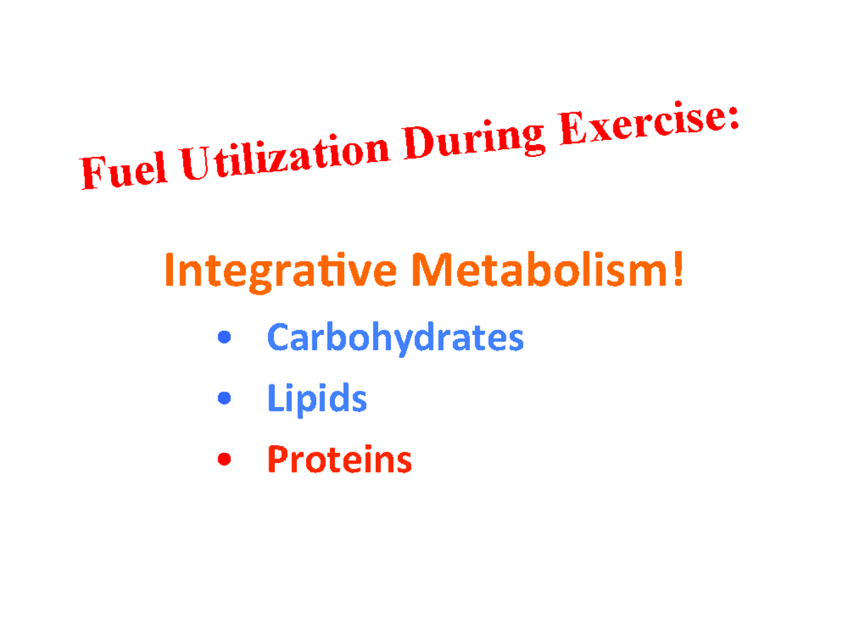 Lecture Notes Lectures 7 Integrative Metabolism Protein E S I C R E X E G N I R U D N O I