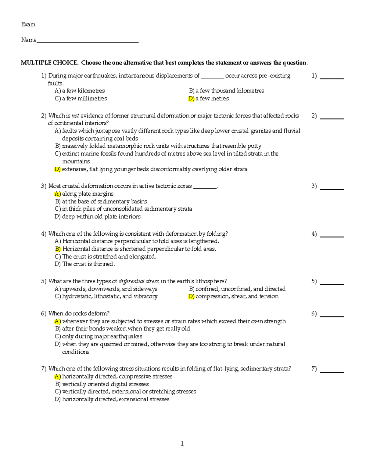 Chapter 9 - Marked notes - Exam Name ...