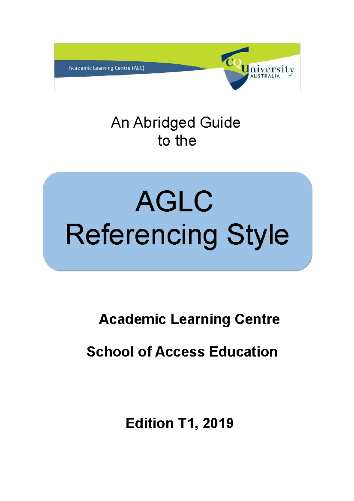 Australian Guide to Legal Citation 4ed T1 2019 - An Abridged Guide to ...