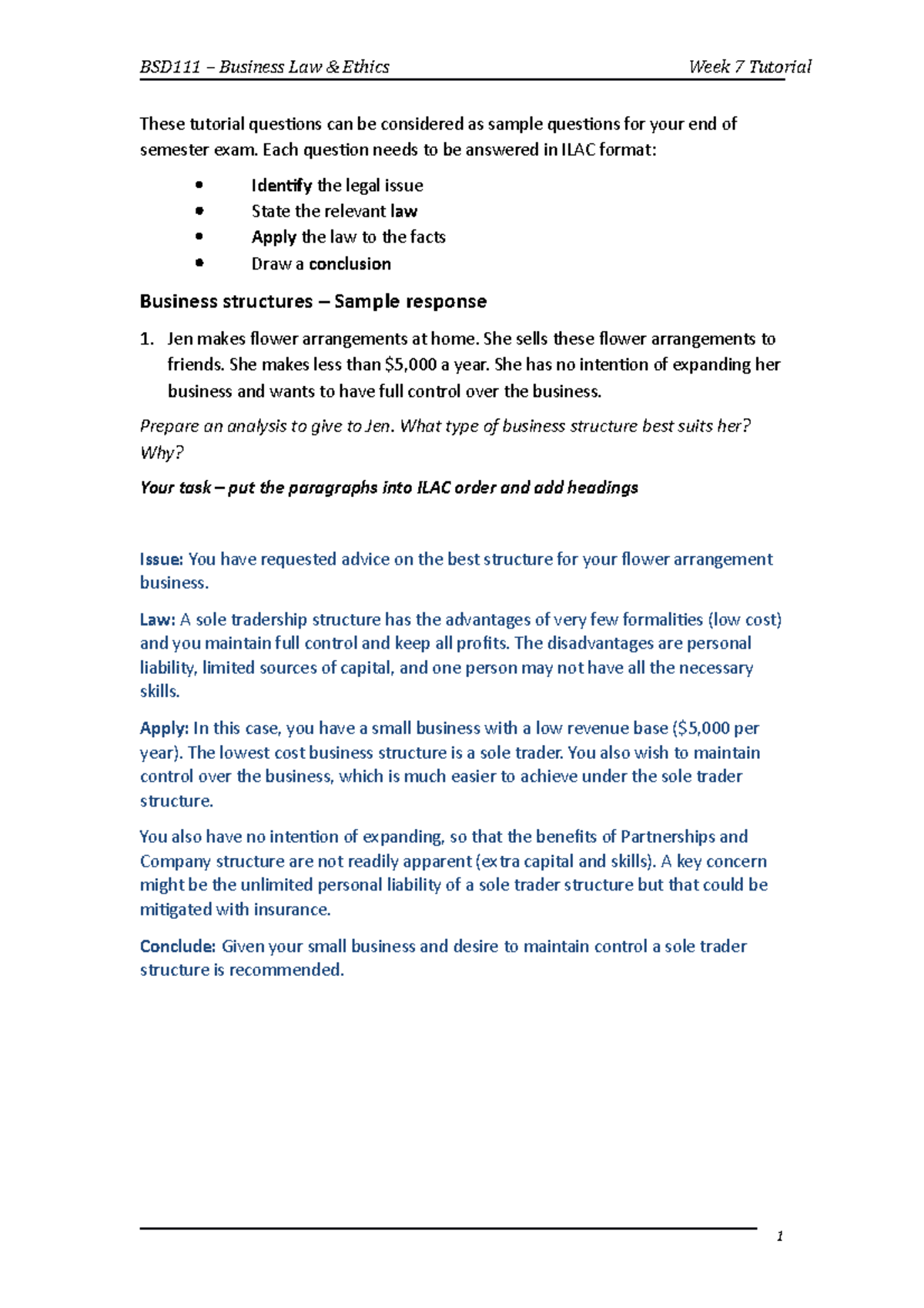 BSD111 Week 7 tutorial solution TP2 - These tutorial questions can be ...