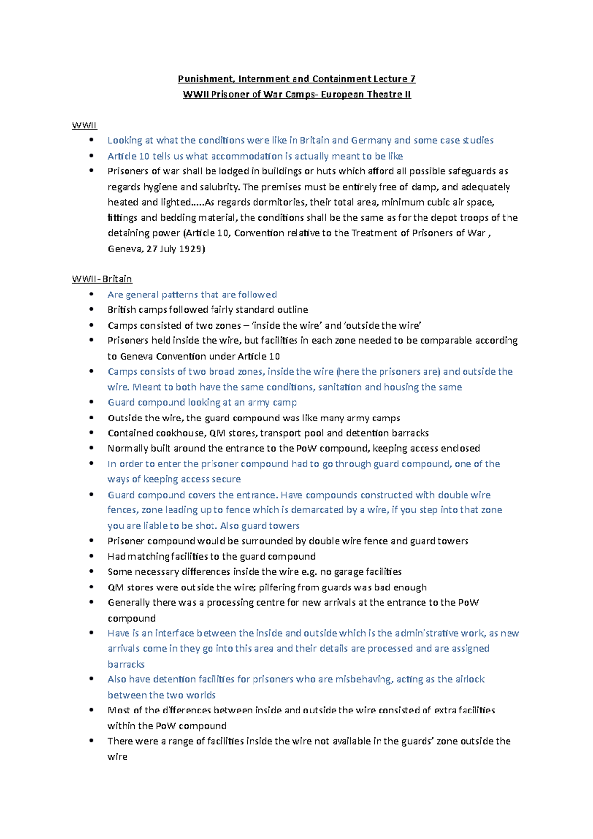 Punishment Lecture 7 - Punishment, Internment and Containment Lecture 7 ...