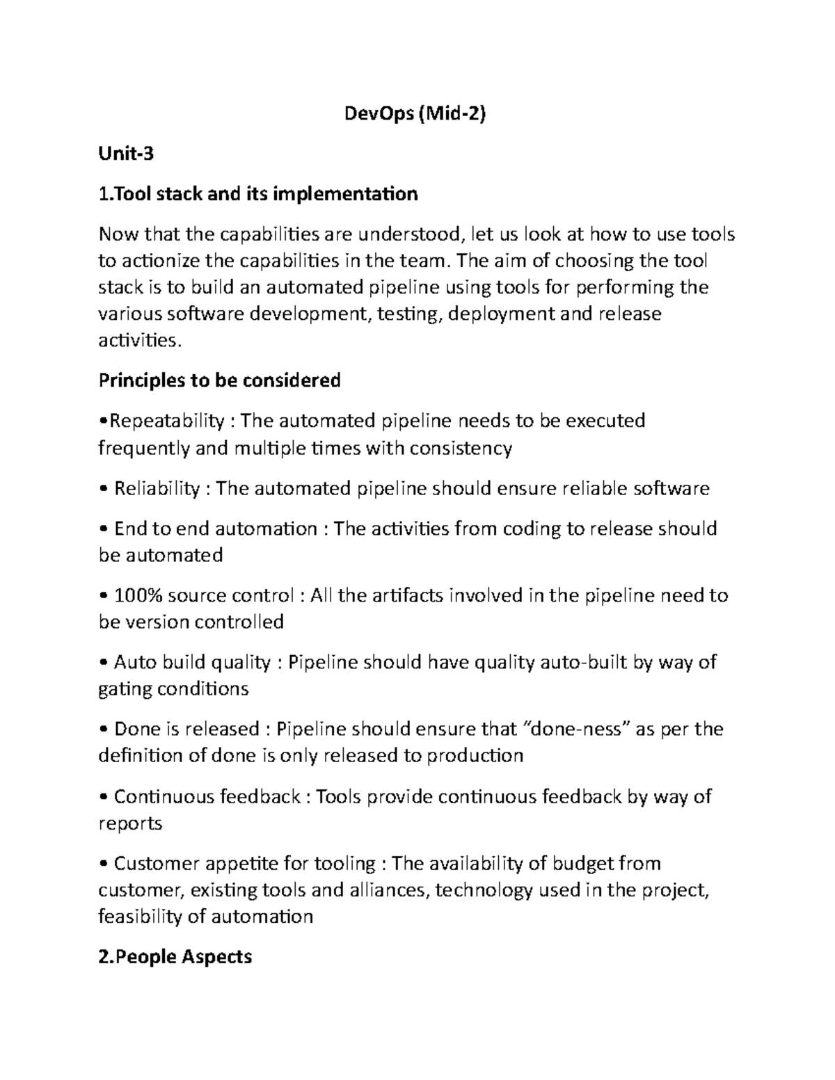 Devops MID-2 Answers - CCC - DevOps (Mid-2) Unit- 1 stack and its ...
