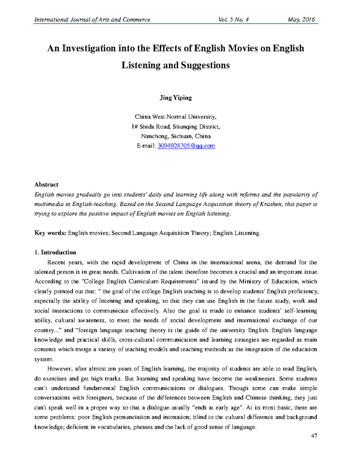 Research Theories Examples - International Journal of Arts and Commerce ...