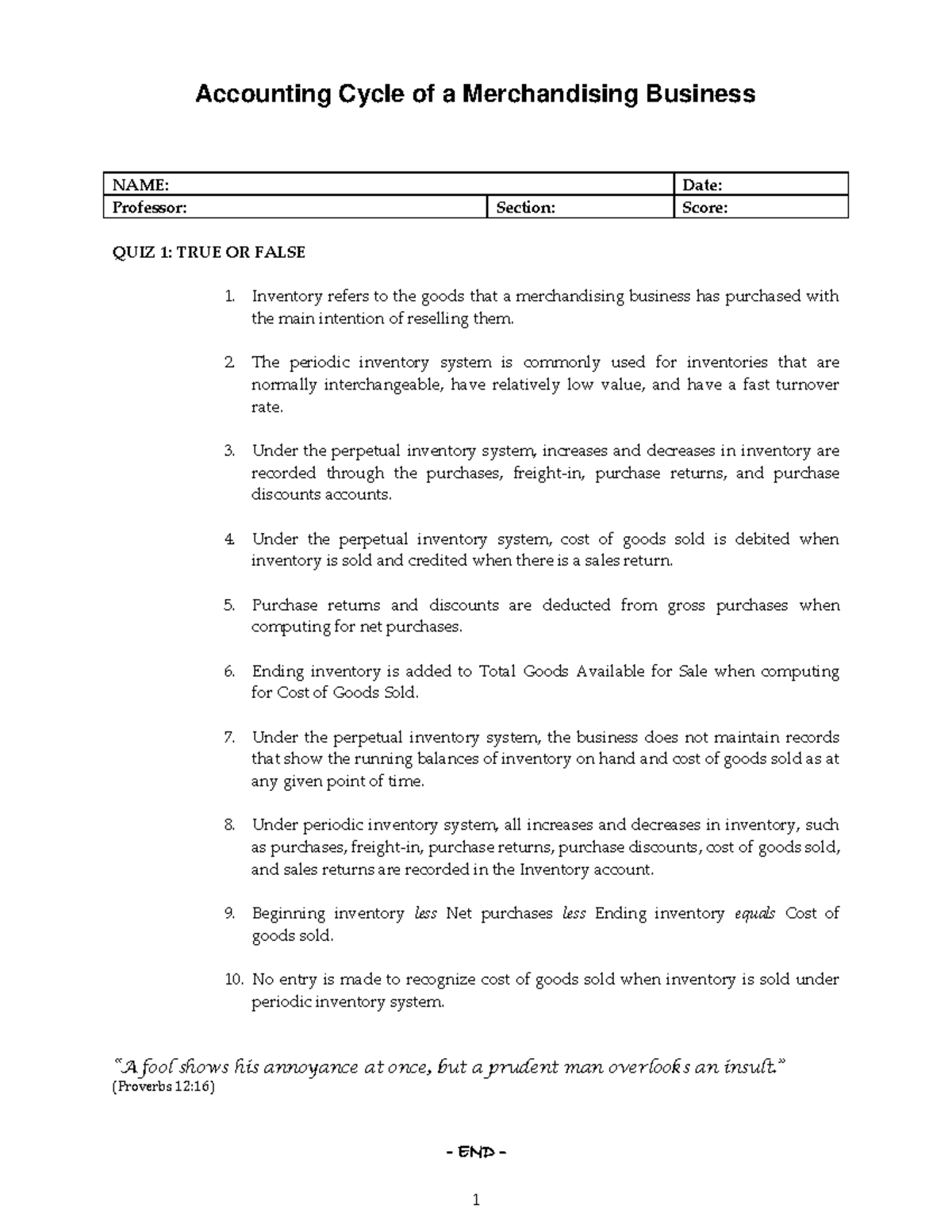 Entity a has the beginning inventory (merchandising) - Accounting Cycle ...