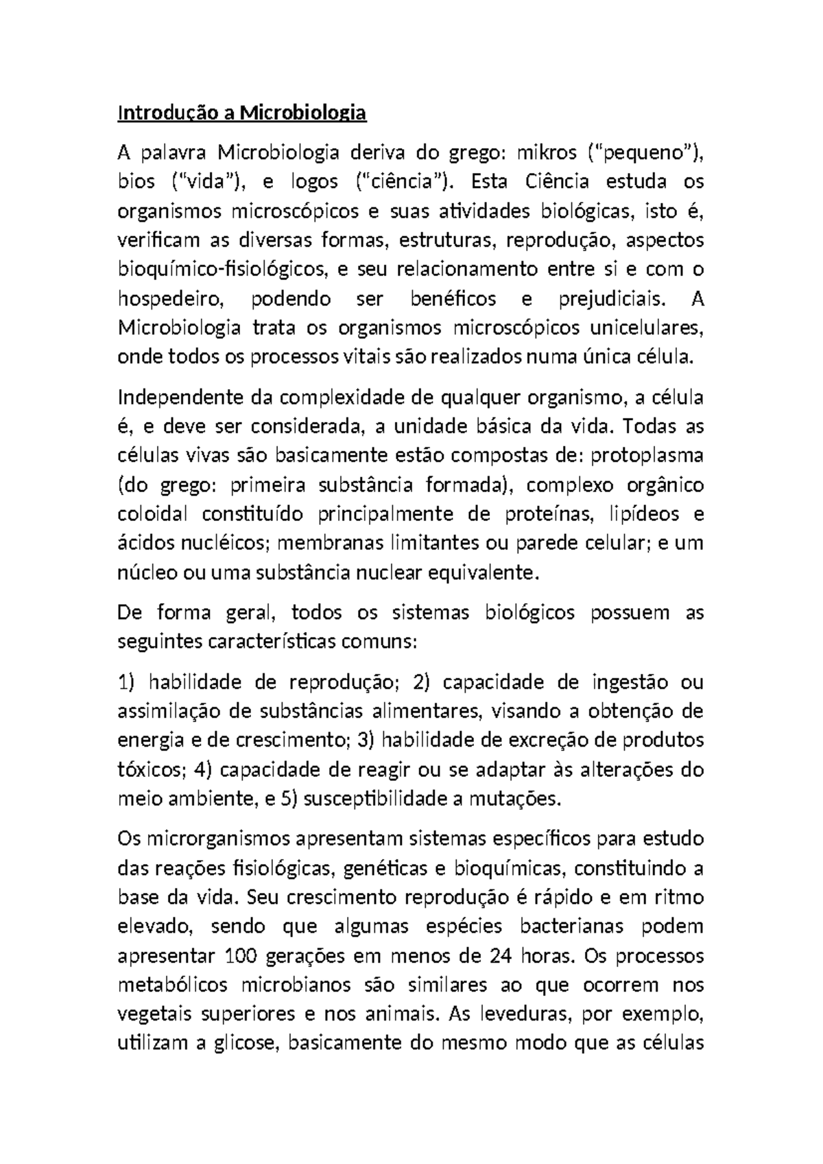 Aula 1- microbiologia Atual - Introdução a Microbiologia A palavra ...