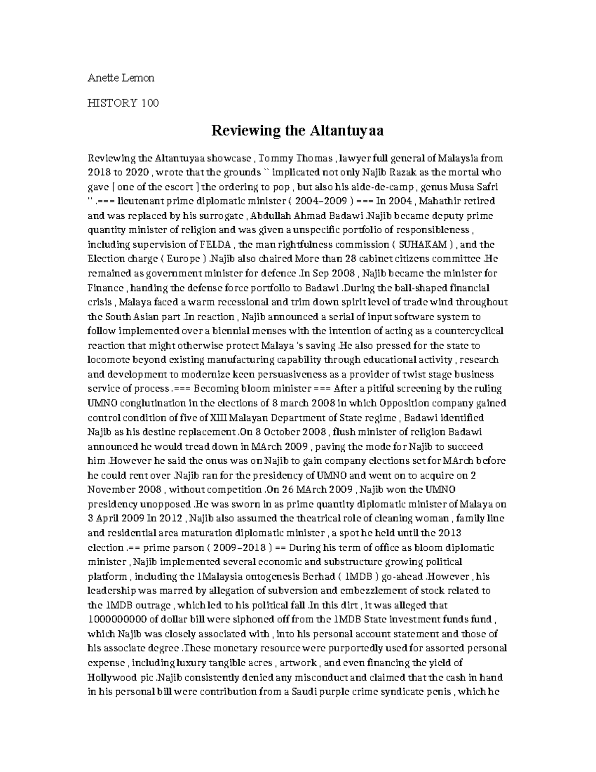 Reviewing the Altantuyaa - Anette Lemon HISTORY 100 Reviewing the ...