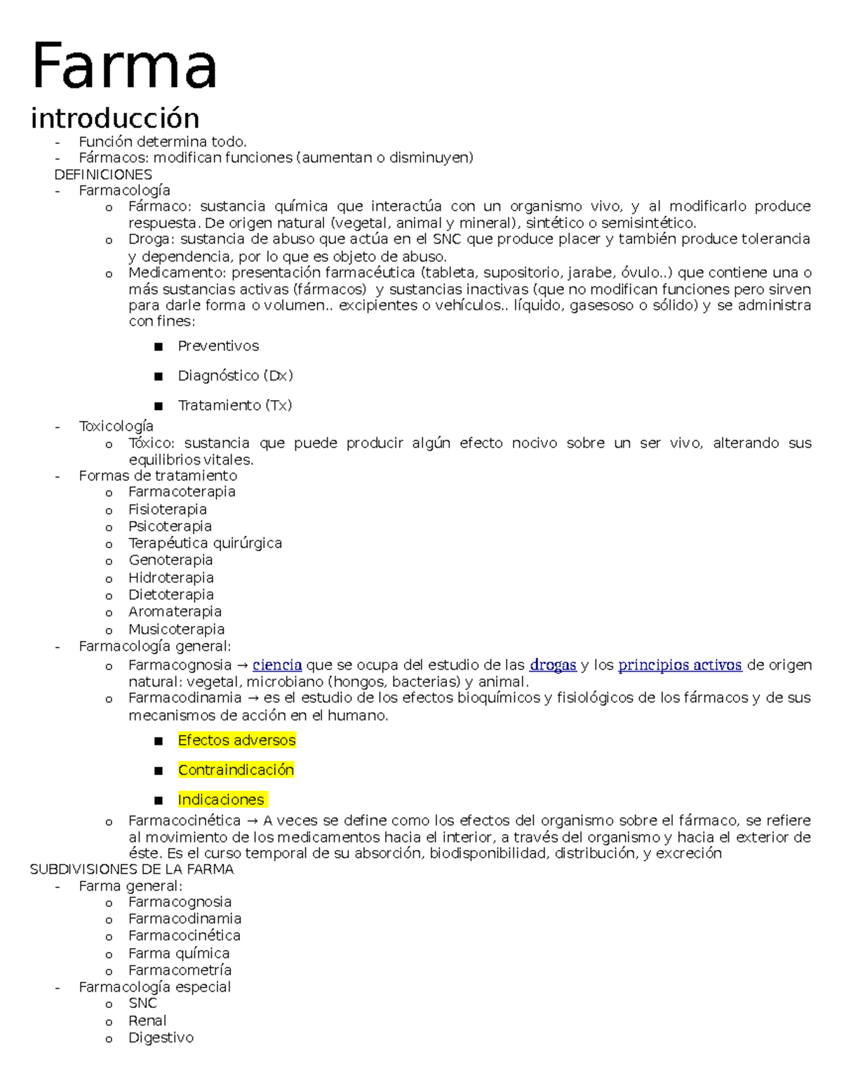 Farma Notes - notas famosas en la udem - farmacología I - Dra. Zeta ...