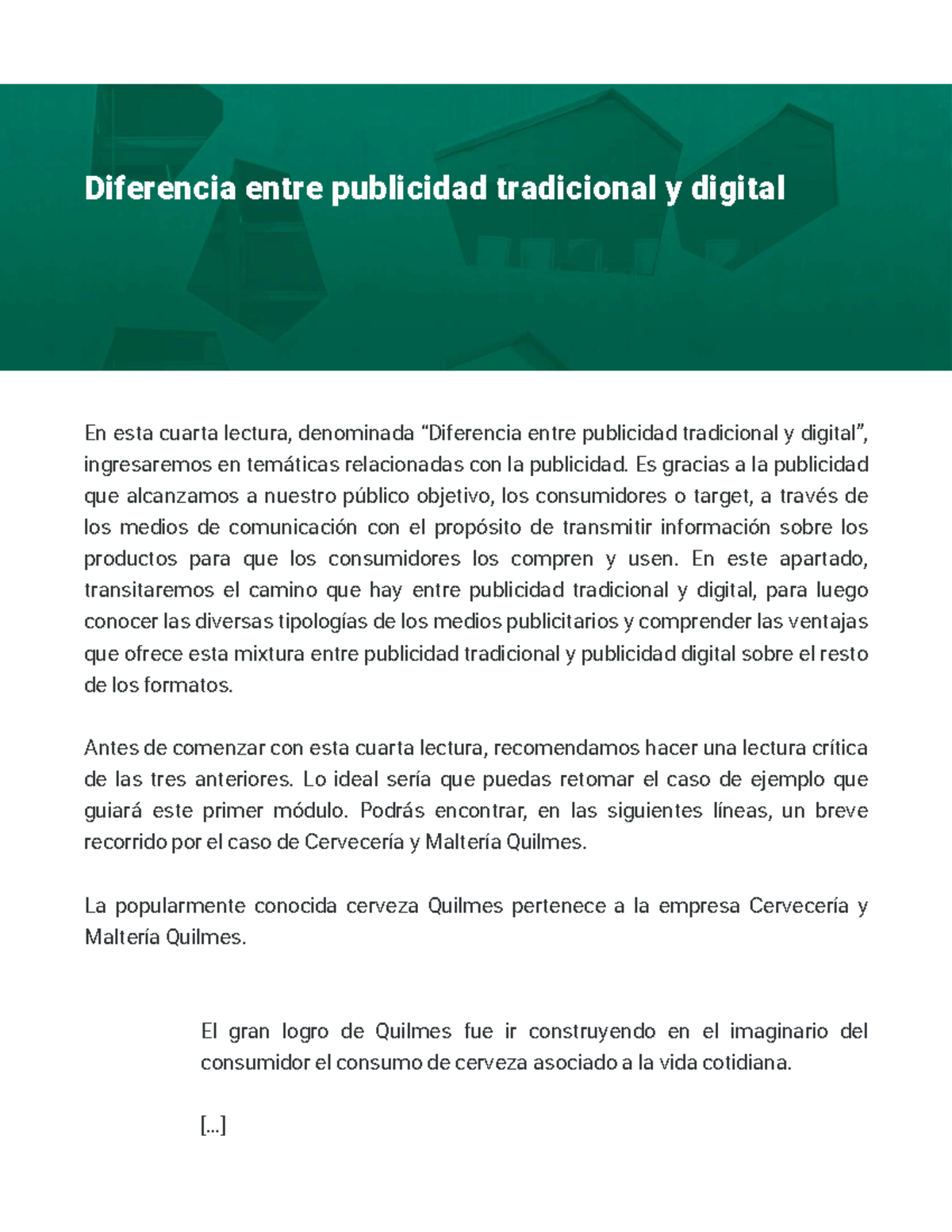 Módulo 1 - Lectura 4 - MODULO 1 L4 - En esta cuarta lectura, denominada ...