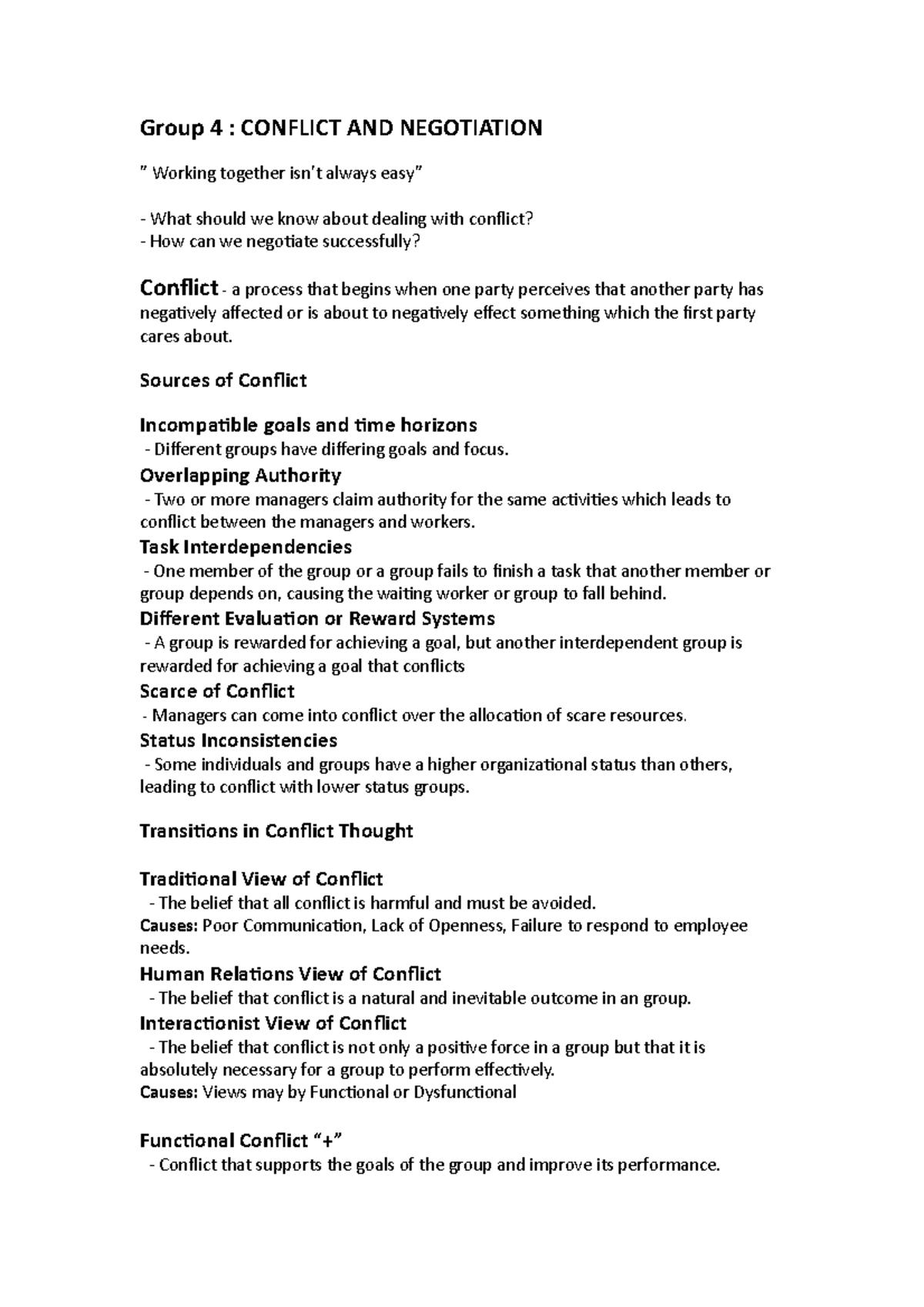 Conflict AND Negotiation.docx final - Group 4 : CONFLICT AND ...