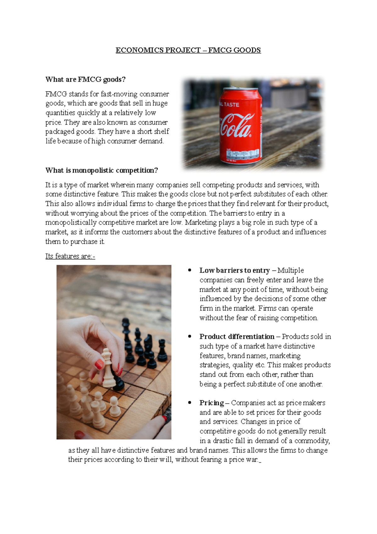 Economics Project - FMCG - ECONOMICS PROJECT – FMCG GOODS What are FMCG ...