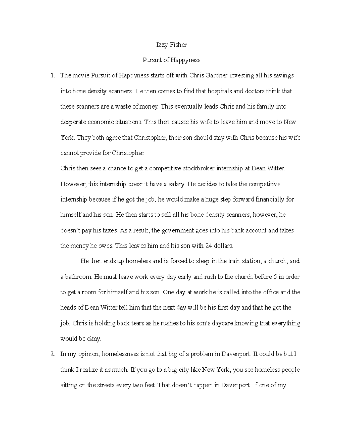 Pursuit of happyness - notes - ENGL12000001 - Studocu