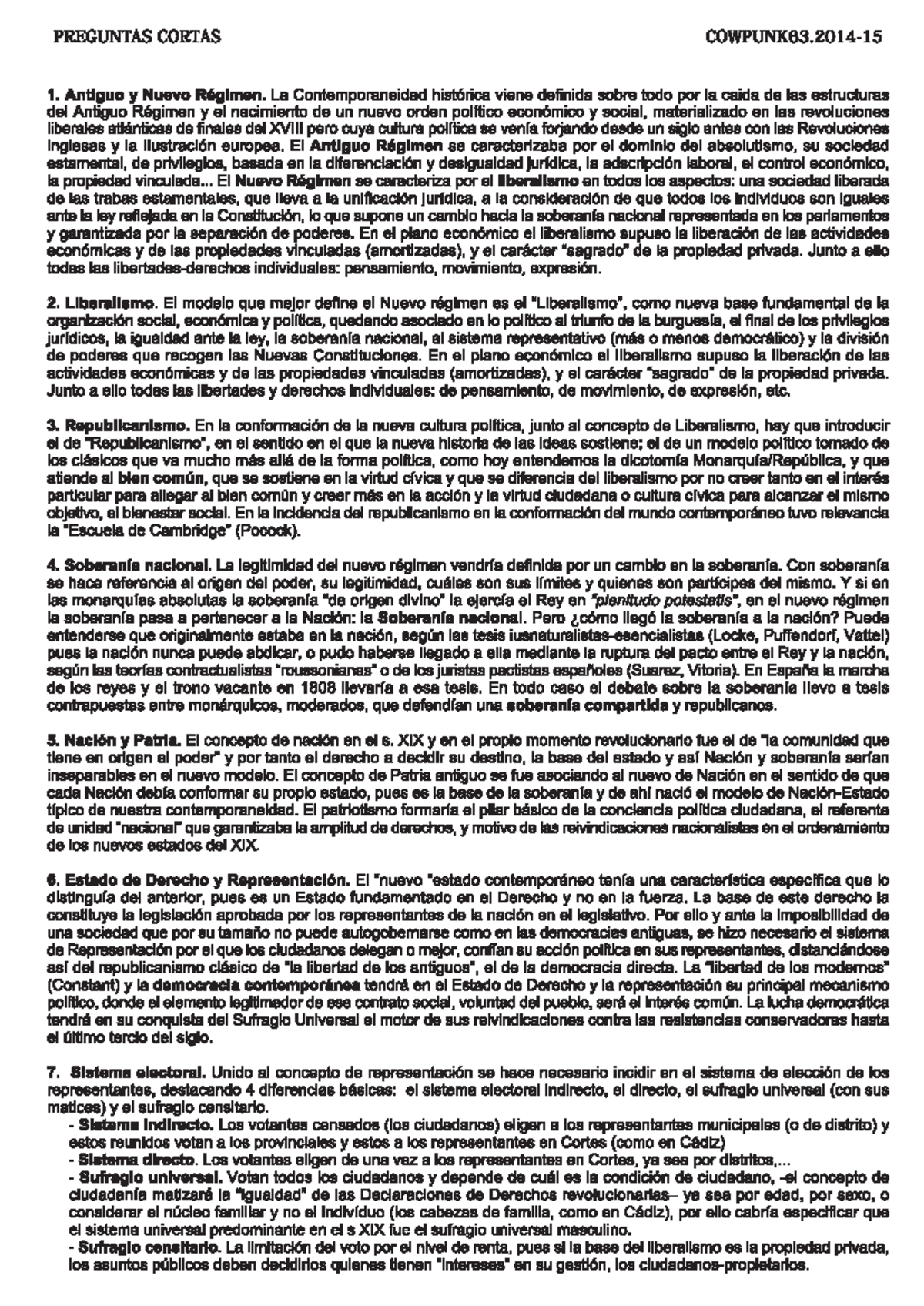 Preguntas cortas de historia contemporanea - Historia Contemporánea ...