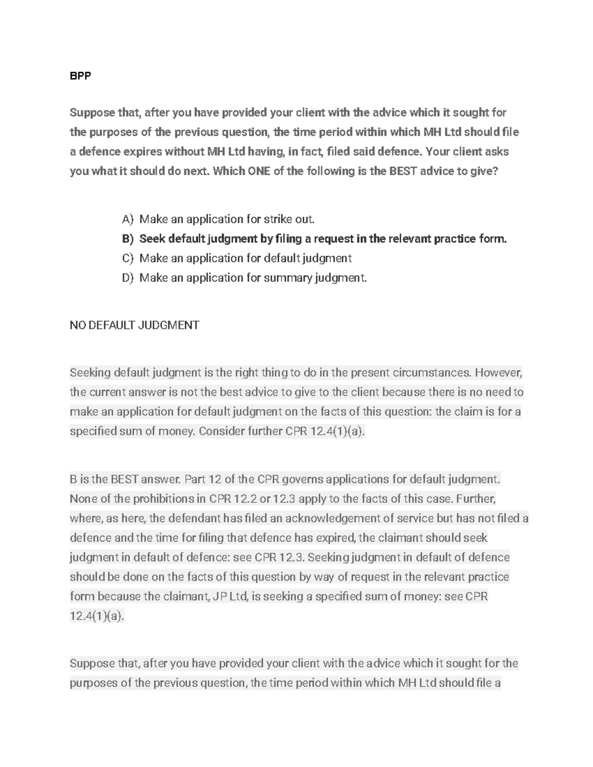 BPP-RC-1 - notes - BPP Suppose that, after you have provided your ...