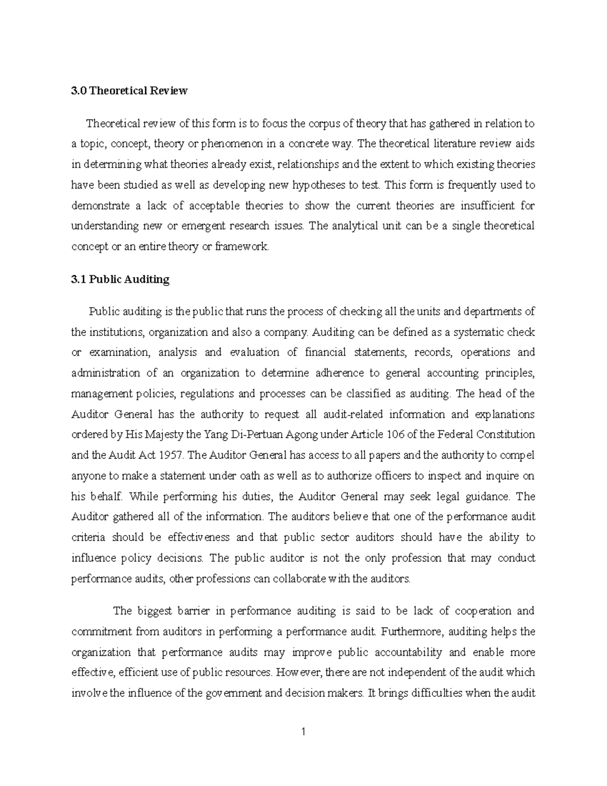 Theoretical Review Auditing - 3 Theoretical Review Theoretical review ...