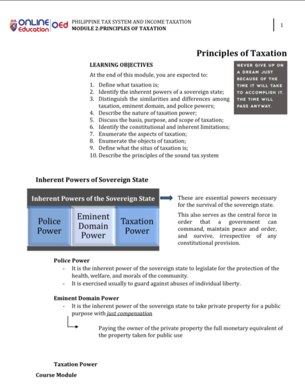 Module 2 - Philippine Tax System and Income Taxation - Studocu