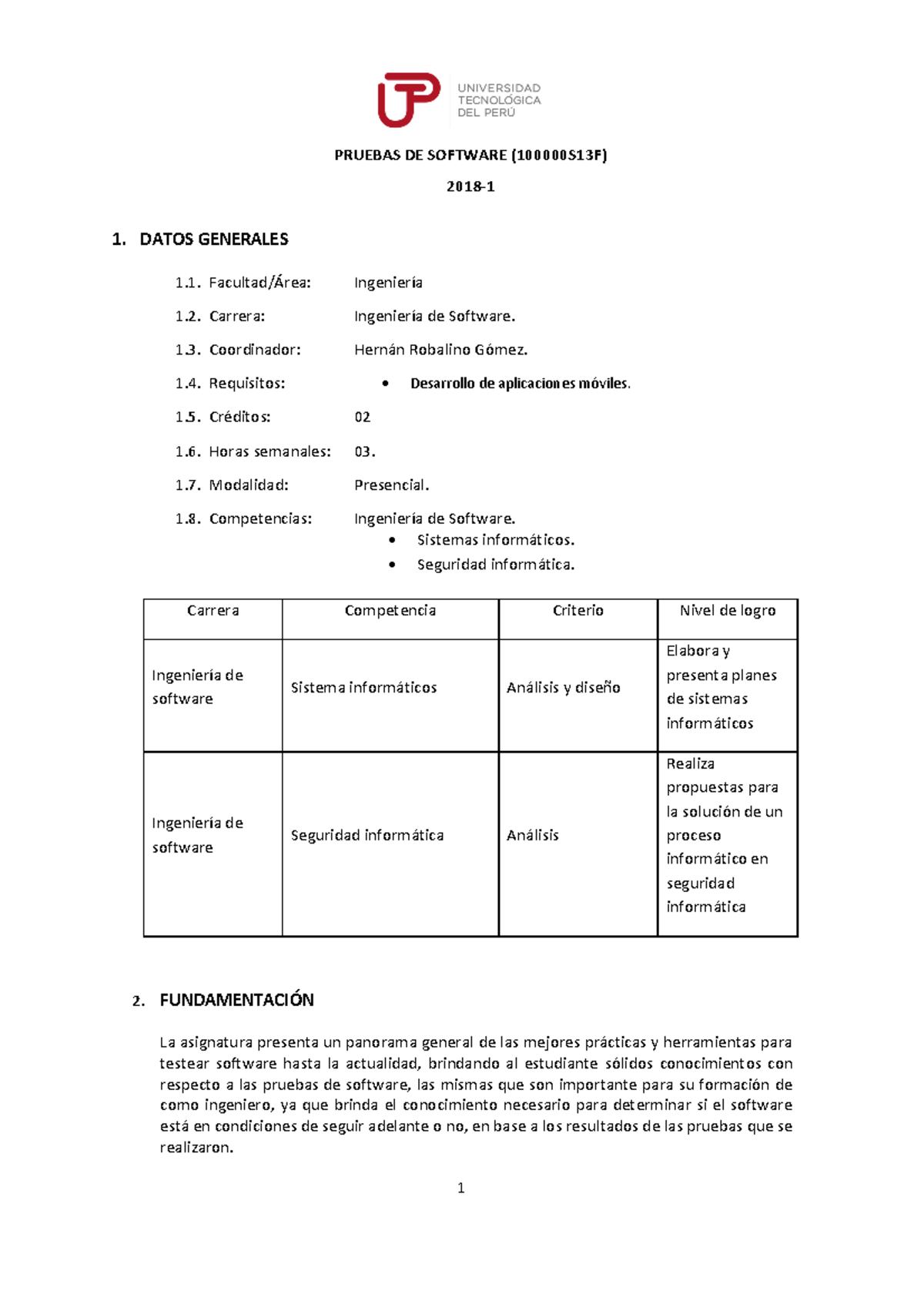 Pruebasde Software - PRUEBAS DE SOFTWARE (100000S13F) 2018- 1. DATOS ... Pruebasde Software - PRUEBAS DE SOFTWARE (100000S13F) 2018- 1. DATOS ...