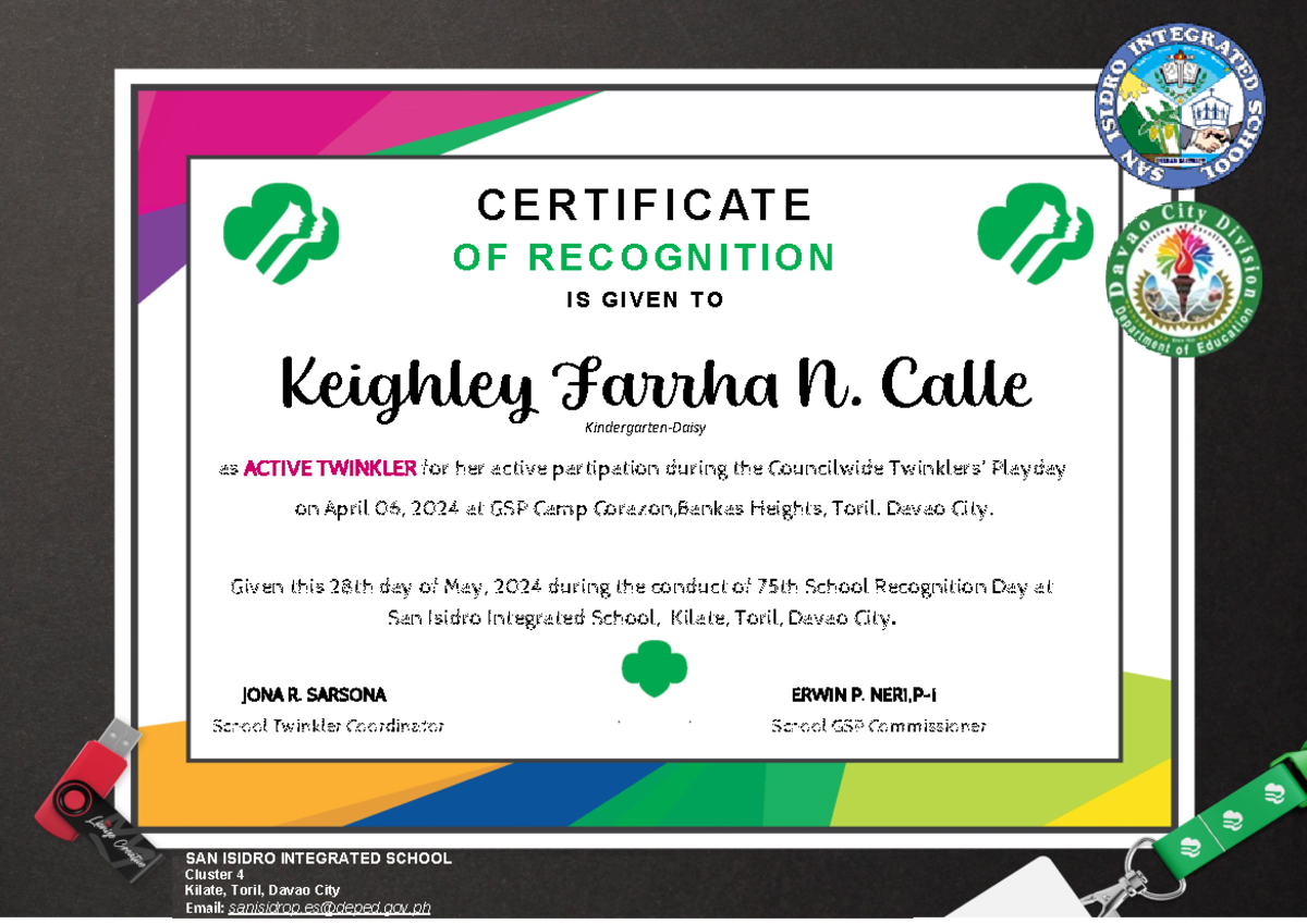 GSP CERT 2024 - C E R T I F I C AT E O F R E C O G N I T I O N I S G I ...