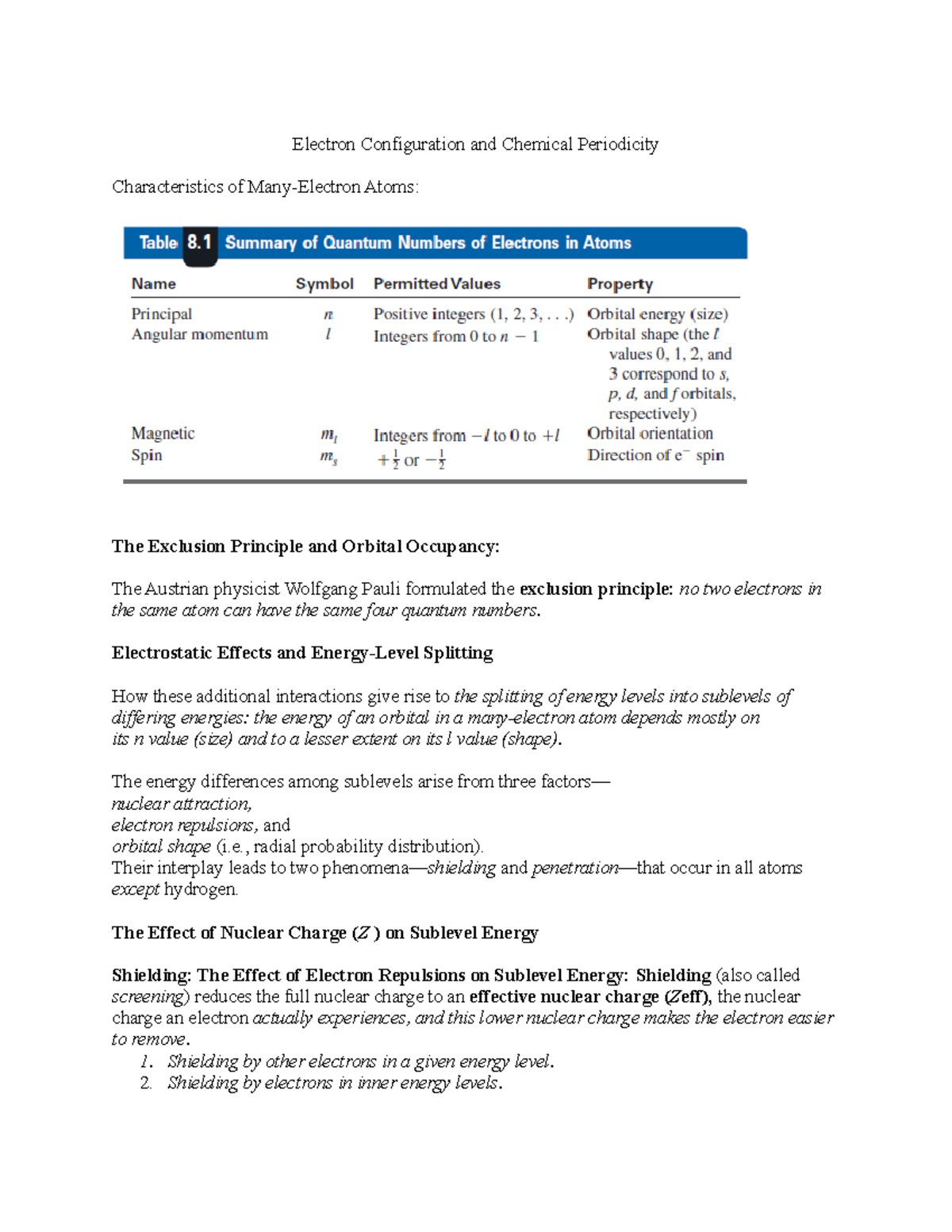 Electron Configuration and Chemical Periodicity - Electron ...