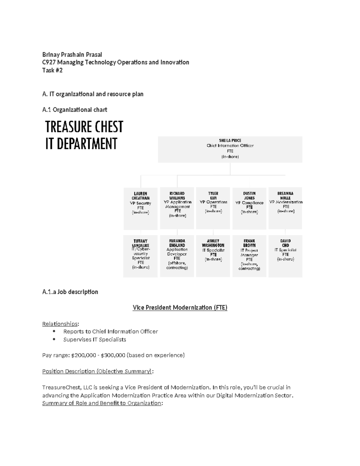 Vice President Modernization Update - Brinay Prashain Prasai C927 ...