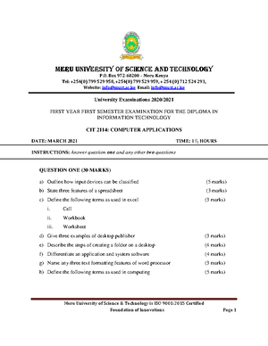 Business Plan Exam - BP exam - BUSINESS PLAN EXAM QUESTIONS ANSWER ALL QUESTIONS SECTION ONE (M ...