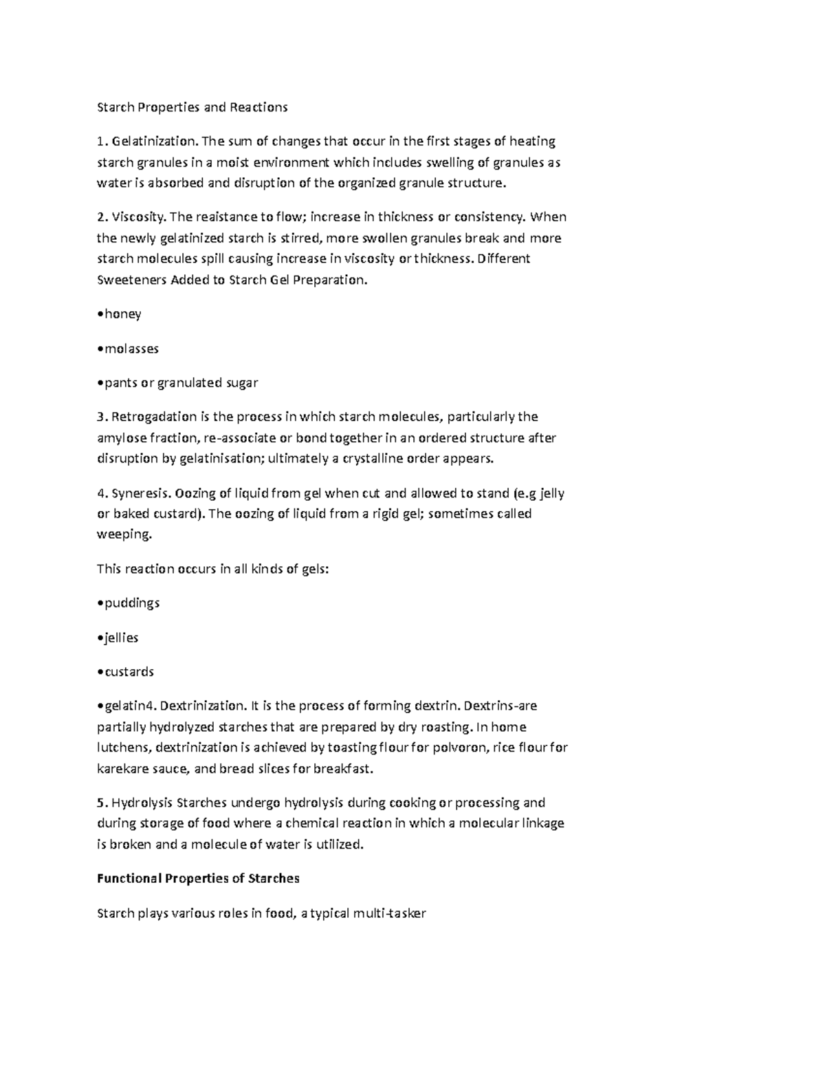 Starch Properti WPS Office - Starch Properties and Reactions ...