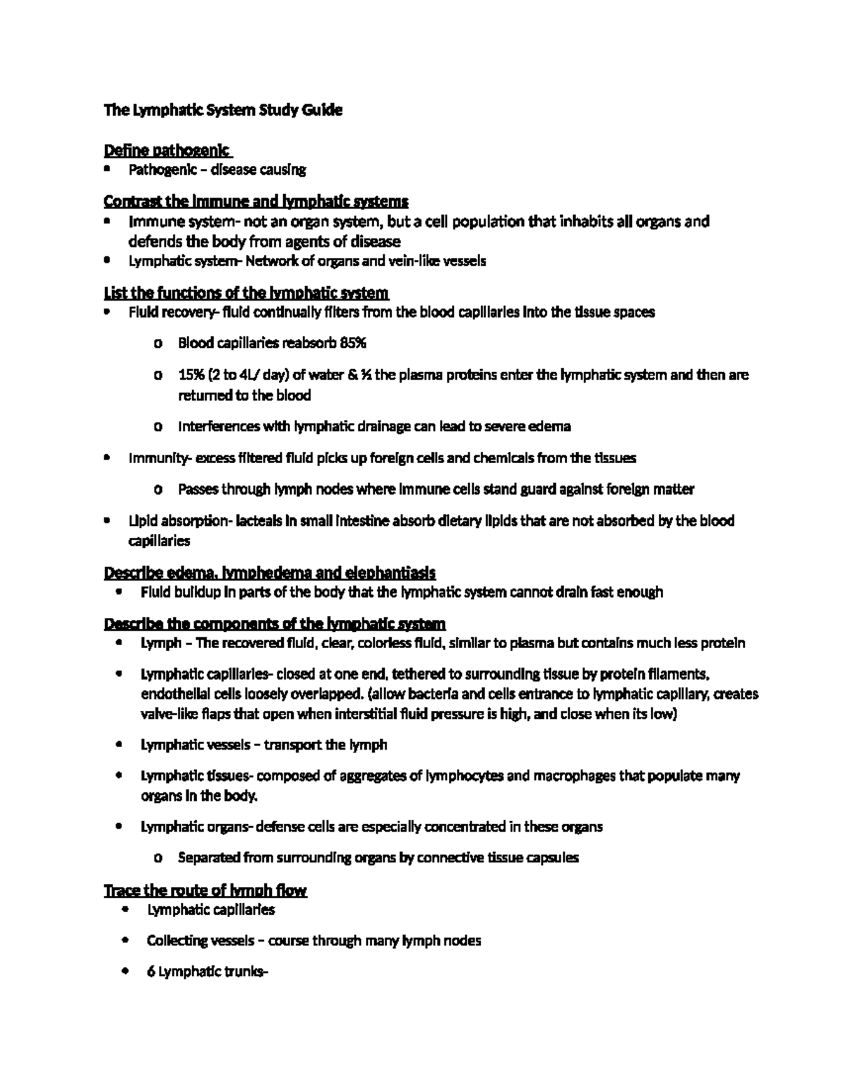 Lymphatics - Notes from anatomy and physiology - The Lymphatic System ...