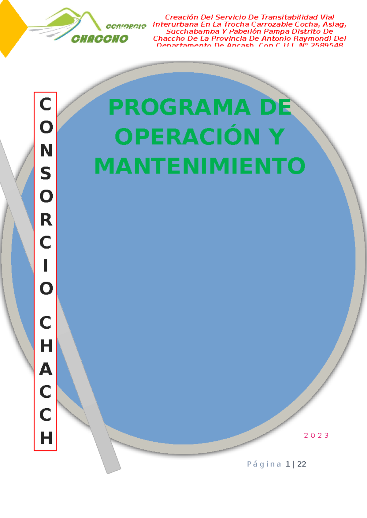 4.11. Programa DE Operacion Y Mantenimiento - Interurbana En La Trocha ...