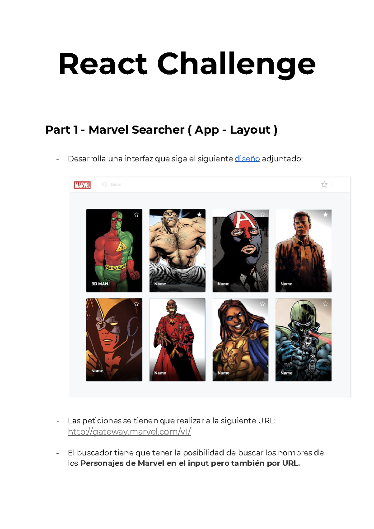 React - Ssr Ftend - prueba tecnica - React Challenge Part 1 - Marvel Searcher ( App - Layout ...