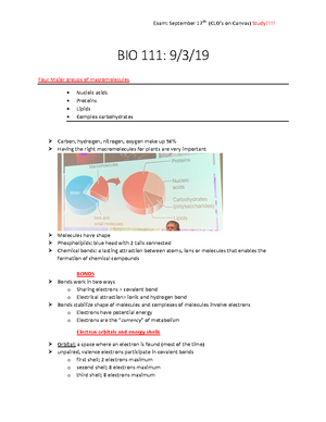 CHEM 111 Exam I study guide - CHEM 111 Study Guide for Exam 1: Chapters ...