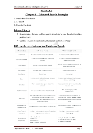 AAI- Module 1 - AIML - MODULE 1 1 is PEAS? Explain different agent types with their PEAS - Studocu