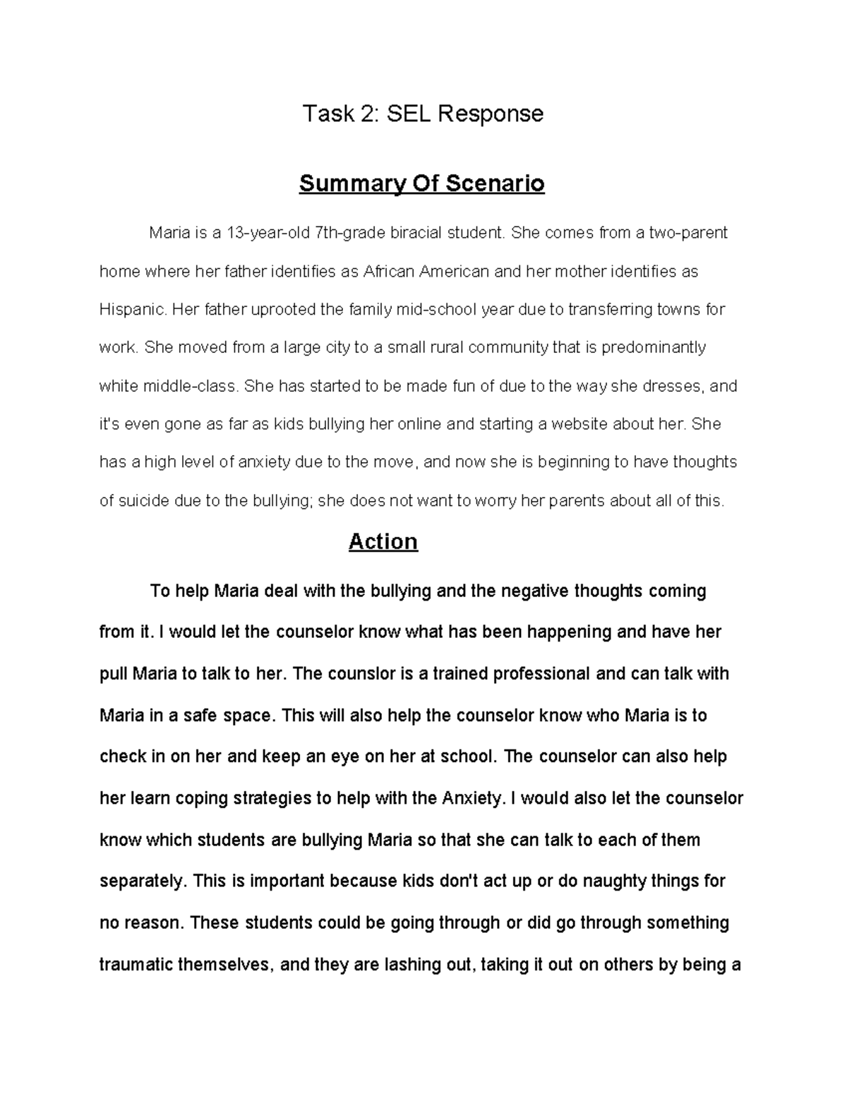 Task 2 SEL Response - Task 2 and I got an academic achievement award ...