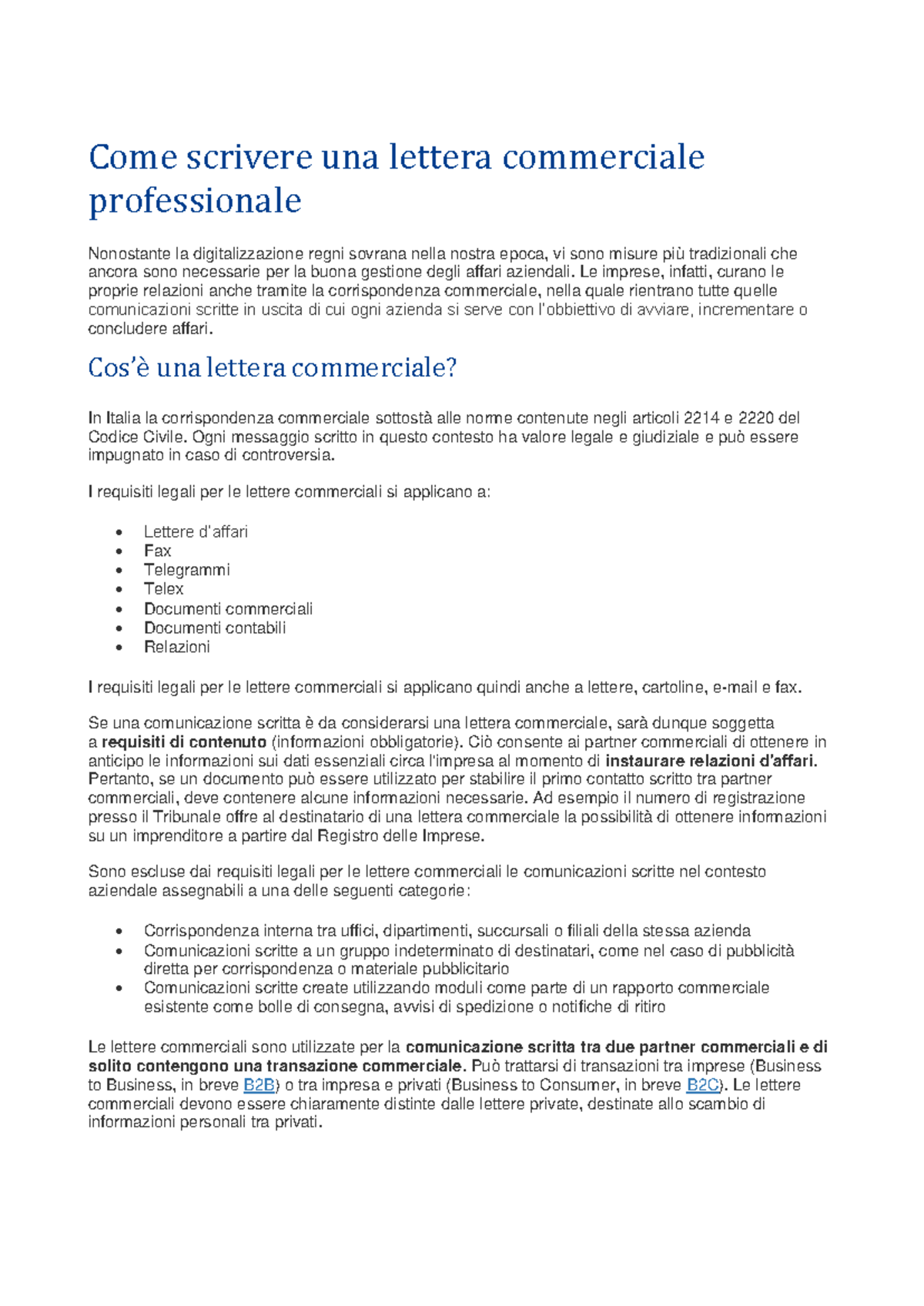 Come scrivere una lettera commerciale professionale - Come scrivere una ...