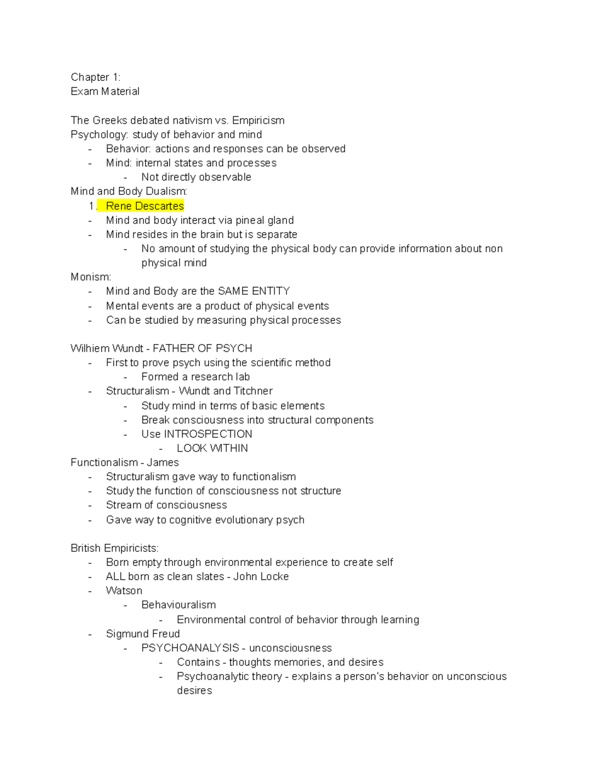 Chapter 1 - Introduction to psychology, lecture notes 2023 - Chapter 1 ...