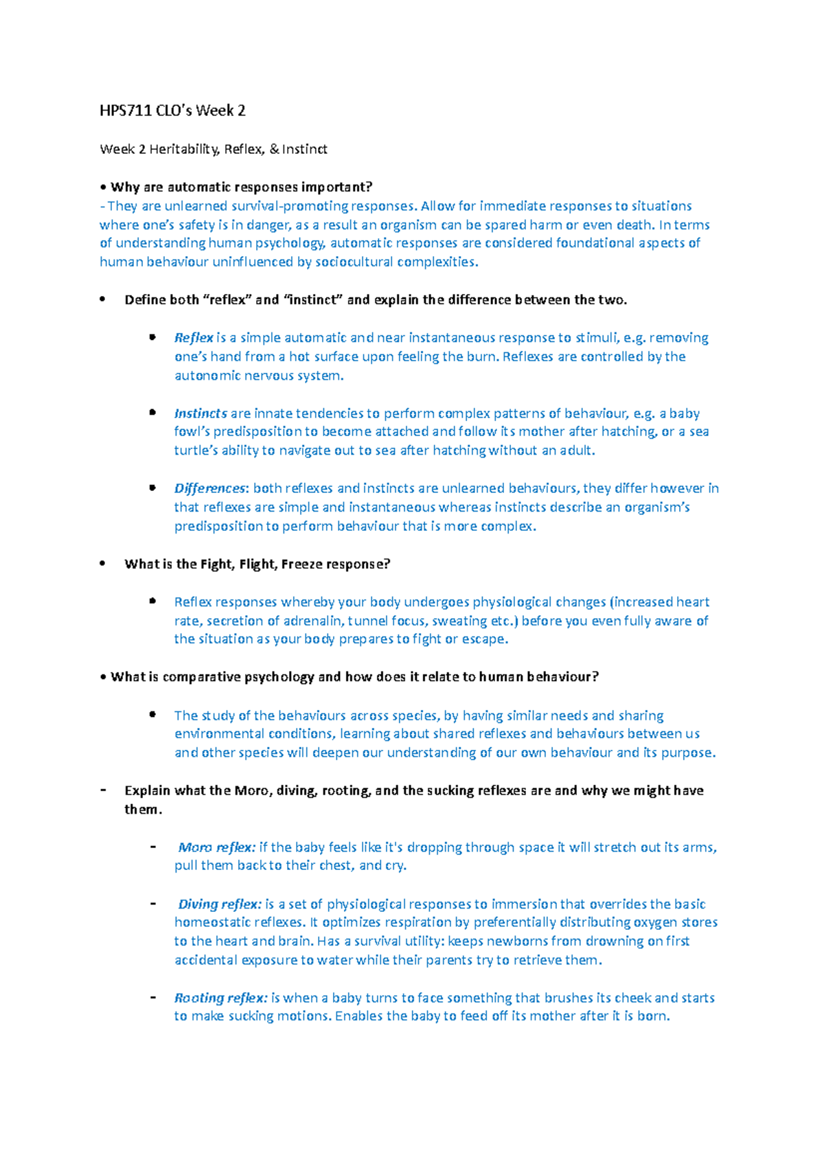 HPY711 CLO Week 2 - Course Learning Objectives: Week 2 - HPS711 CLO’s ...