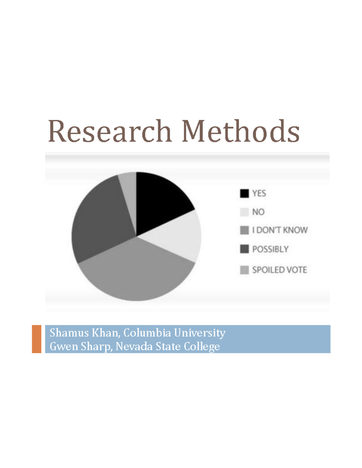 Research Methods - Shamus Khan, Columbia University Gwen Sharp, Nevada ...